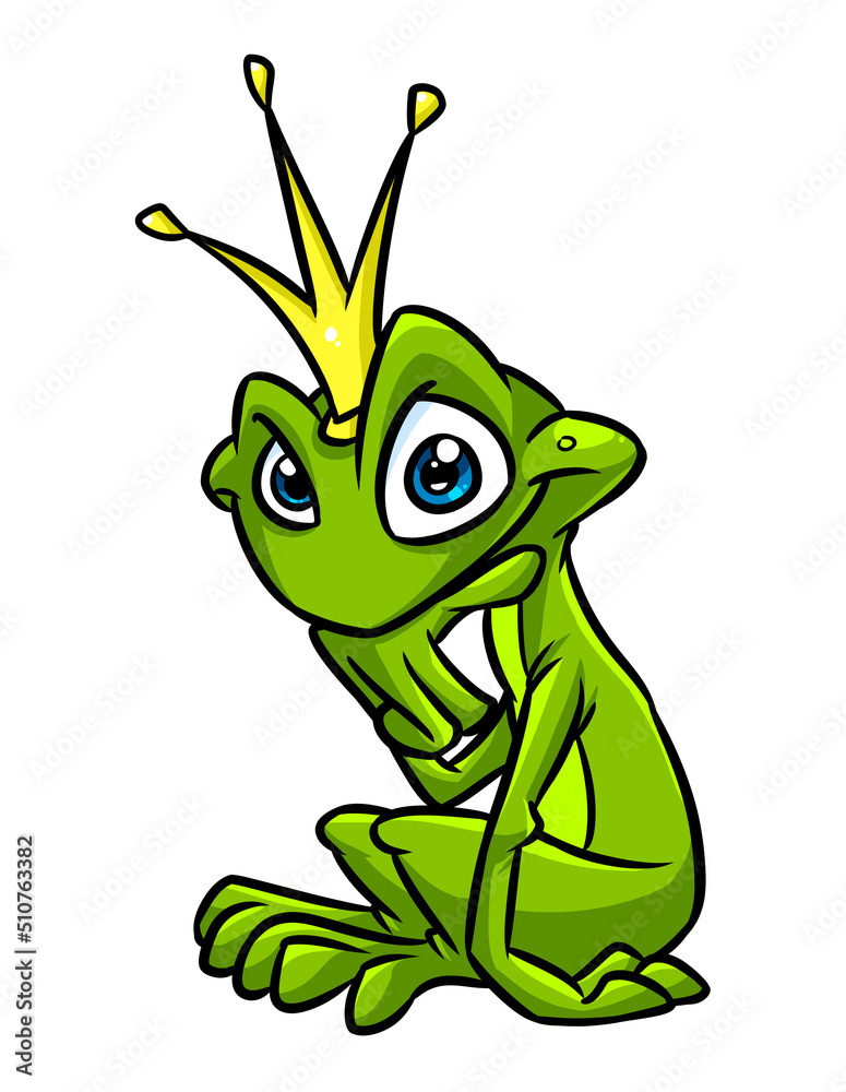 beautiful queen frog fairy tale character animal clipart cartoon ...