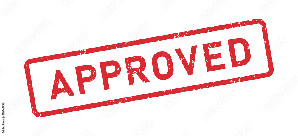 Grunge red Approved word rubber stamp. Approved sign sticker set ...