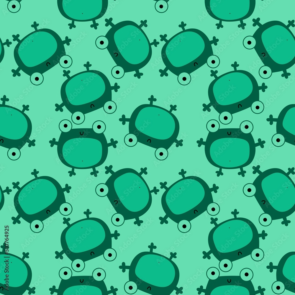 Cartoon seamless kawaii frogs pattern for kids and kindergarten and ...