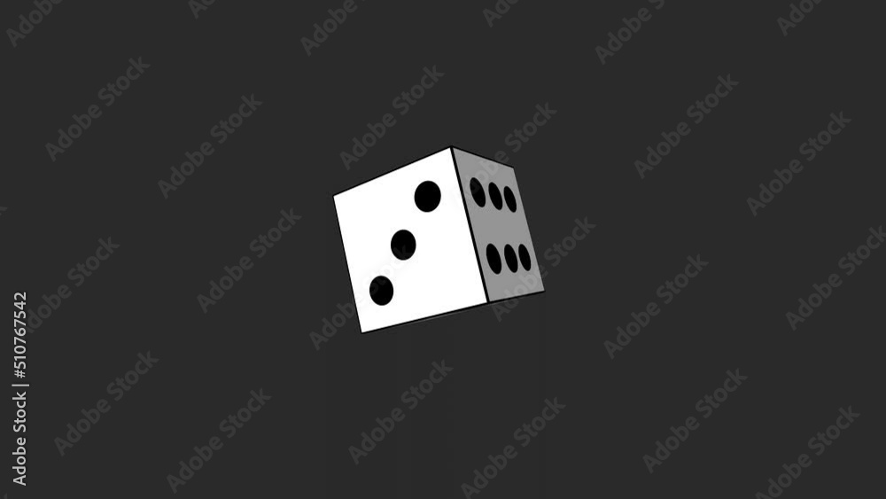 Vidéo Stock Animation with 3D dice rotating on the gray background ...