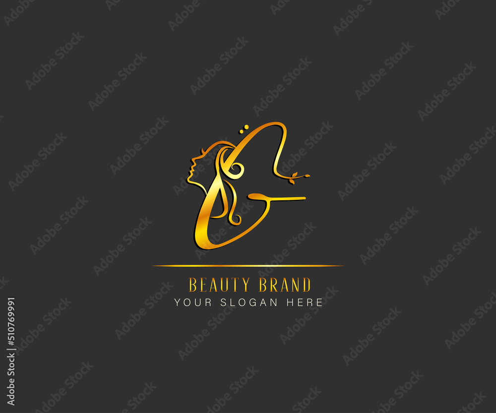 elegant beauty and spa treatment letter G logo. letter G luxury beauty ...