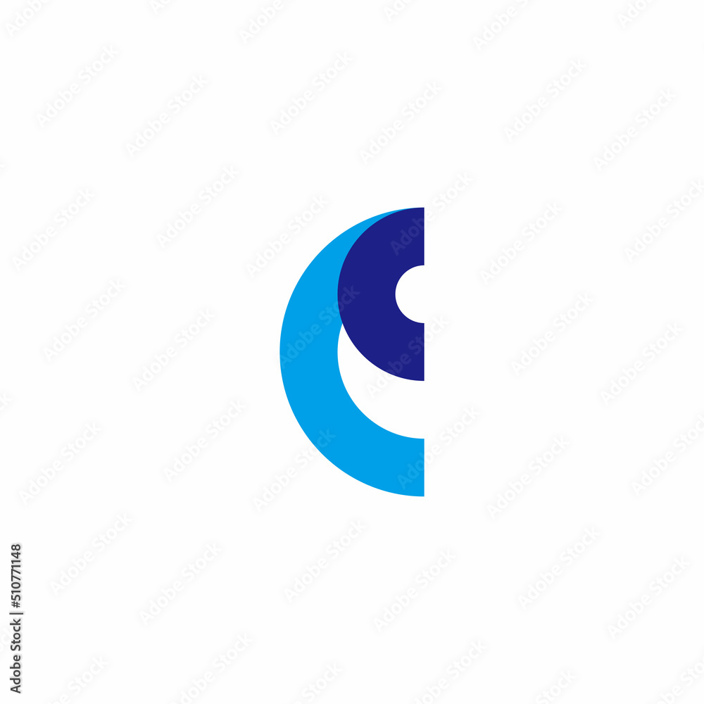 Two letter c, letter E geometric symbol simple logo vector Stock Vector ...