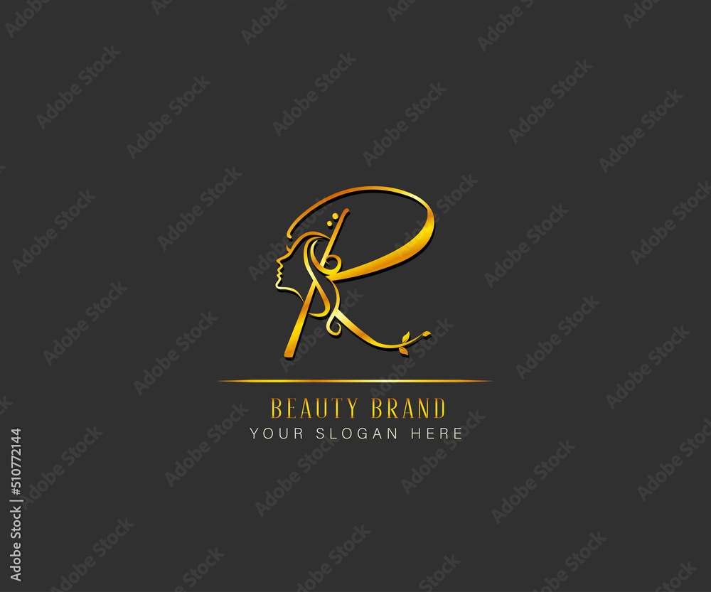 Vecteur Stock elegant beauty and spa treatment letter R logo. letter R ...