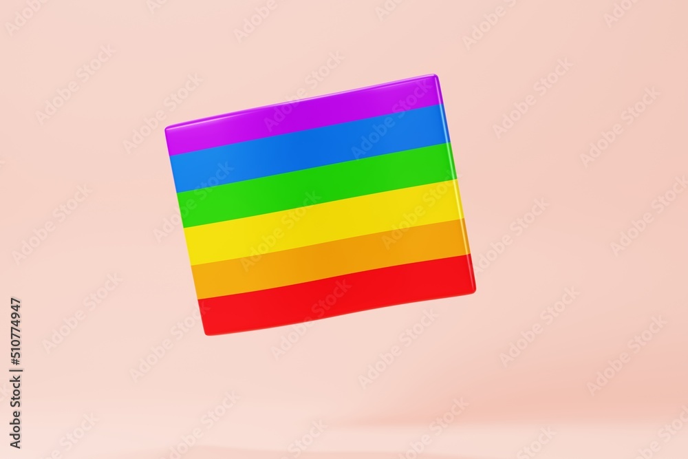 PRIDE Flag symbol for LGBTQ+. 3D Randering. Stock Illustration | Adobe ...