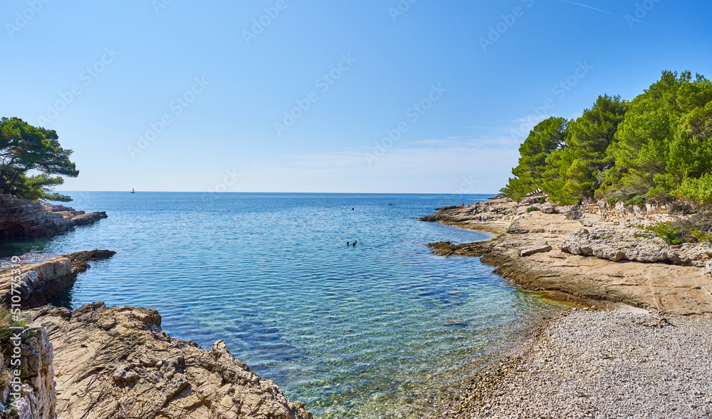 Famous Cyclone Beach next to Seagull Rock and Pula Cave - Istria ...