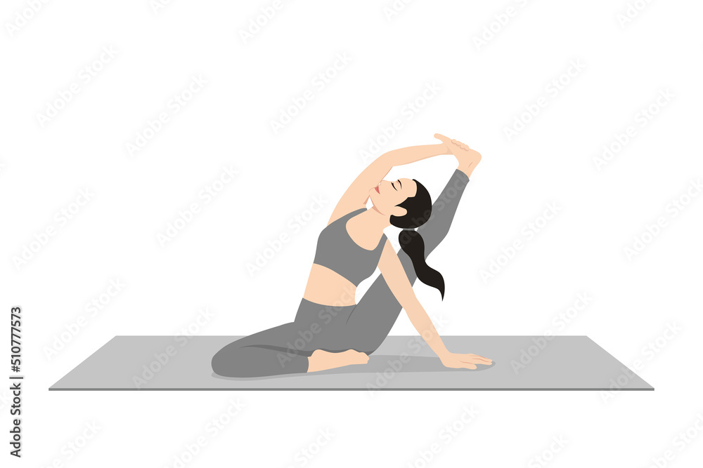 Compass Pose, Sundial Pose. Beautiful girl practice Surya Yantrasana ...