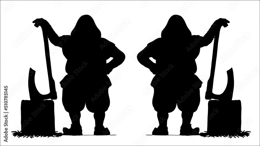 Medieval executioner with an ax. Vector illustration with headsman ...