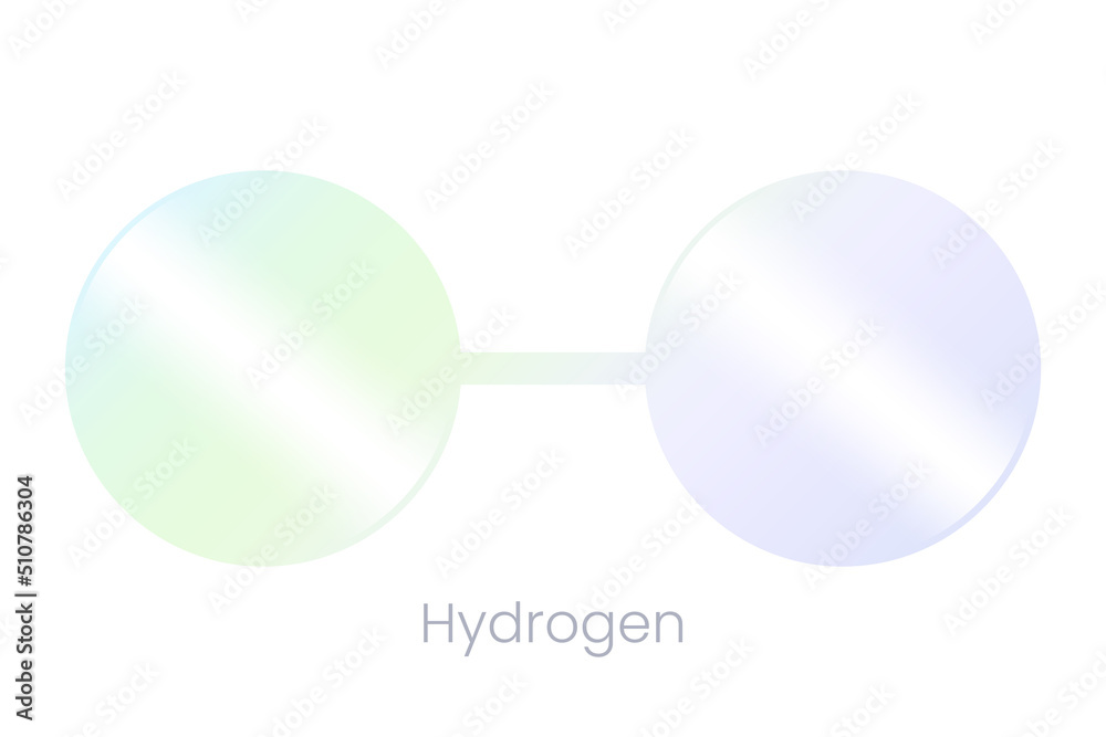 Hydrogen structure icon with gradient. Vector illustration isolated on ...