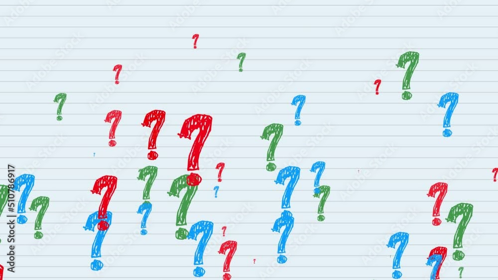 Drawn question marks in a notebook. The question marks on the notebook ...