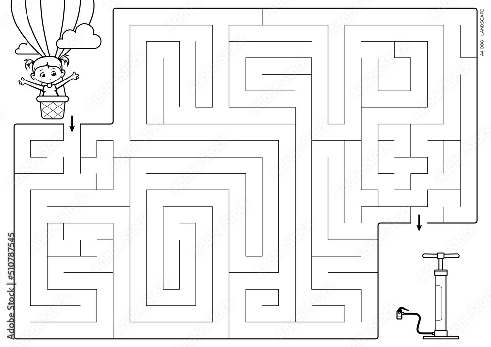 Stockvector Vector black lines for maze print. A4 format. Educational ...