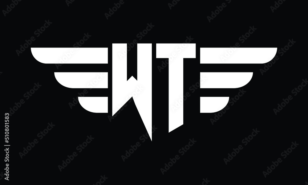 WT logo design vector template | monogram logo | abstract logo ...