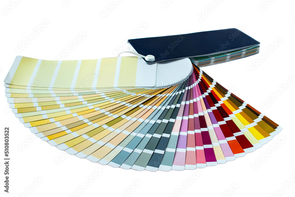 Color guide displaying a range of hues for use in interior design and ...