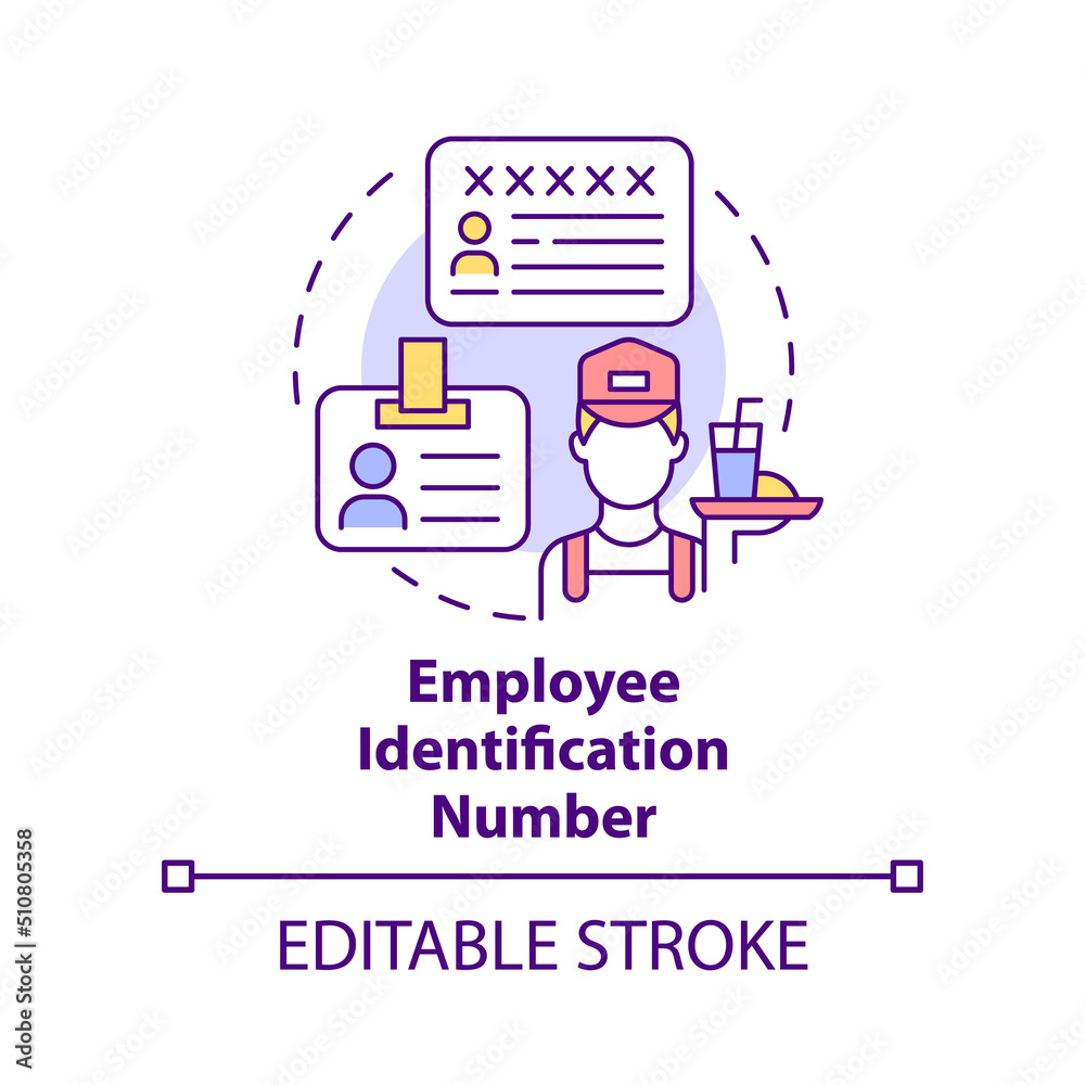 Employee identification number concept icon. Restaurant business ...