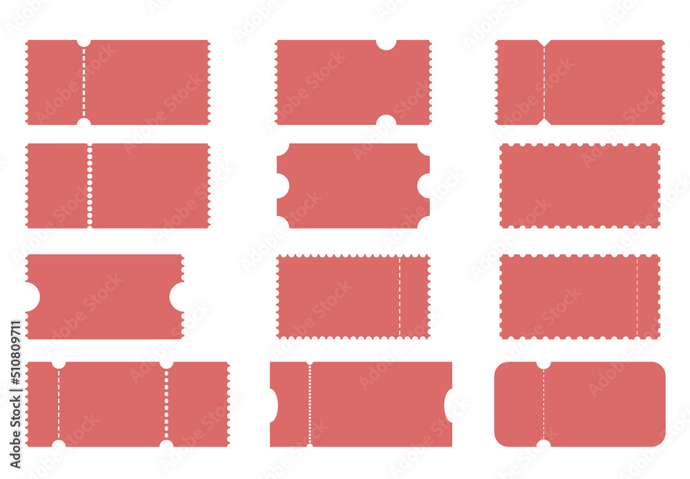 blank tickets or coupons, coupon templates with copy space isolated on ...