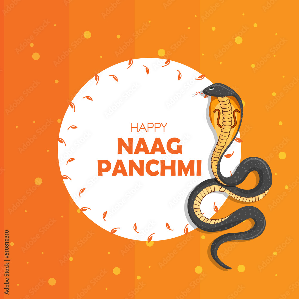 Happy Naag Panchmi Greeting Card Design Stock Vector | Adobe Stock