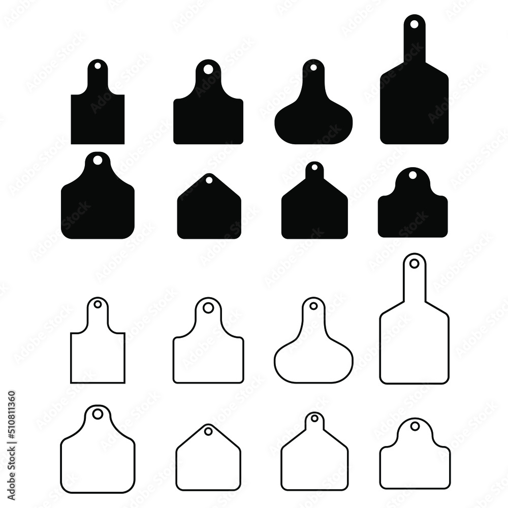 Cow Tag icon vector. ear tag illustration sign. beefs symbol or logo ...