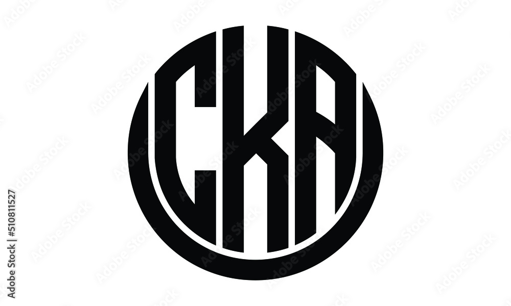 CKA three letter shield in circle logo design vector template. letter ...