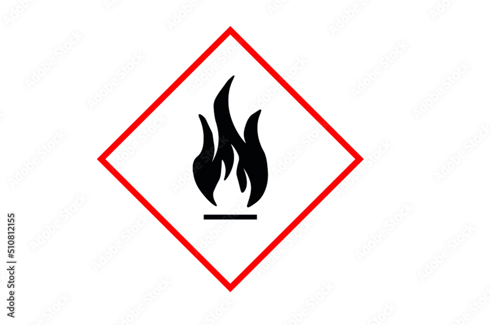 Highly flammable hazardous sign vector, Red & Black Stock Vector ...