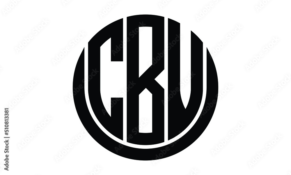 CBV three letter shield in circle logo design vector template. letter ...