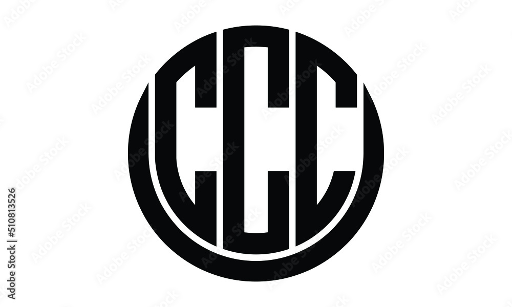 CCC three letter shield in circle logo design vector template. letter ...