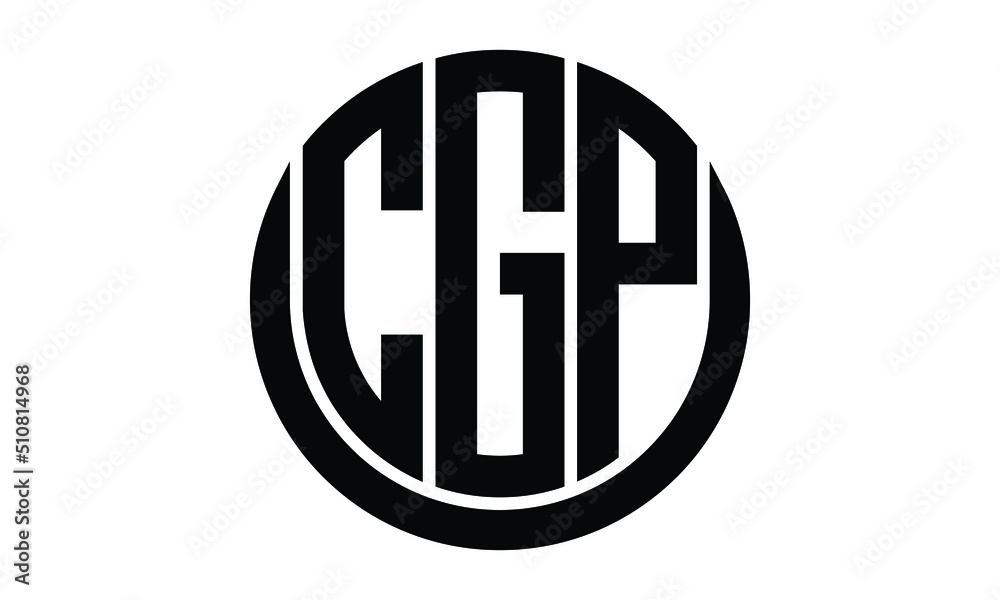 Vecteur Stock CGP three letter shield in circle logo design vector ...