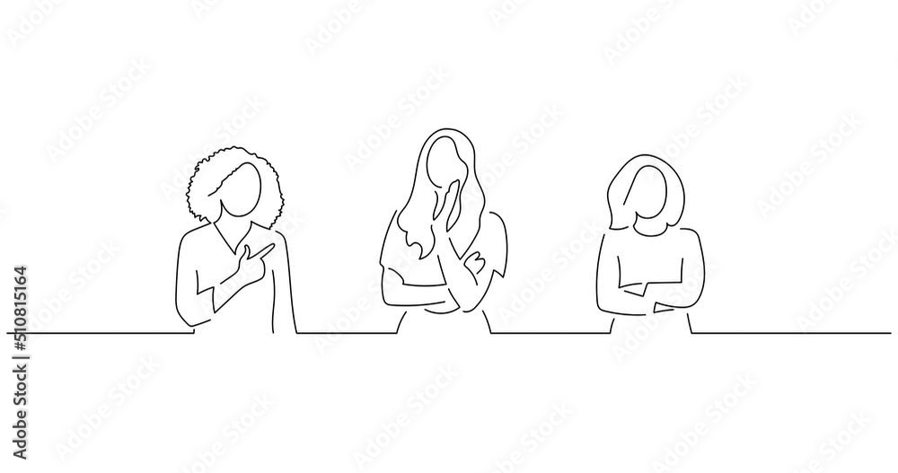 Young people expressing emotions in line art animation. Video footage ...