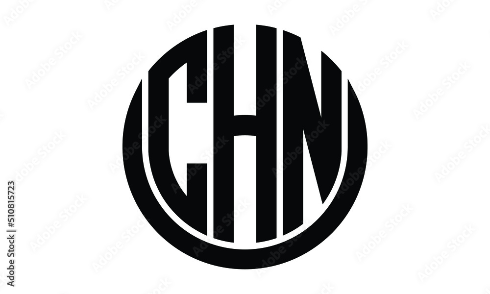 CHN three letter shield in circle logo design vector template. letter ...