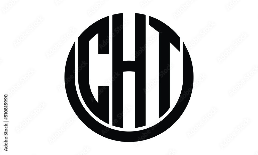 CHT three letter shield in circle logo design vector template. letter ...