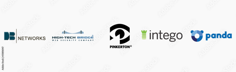 Pinkerton logo, High Tech Bridge logo, Intego logo, Panda Security logo ...