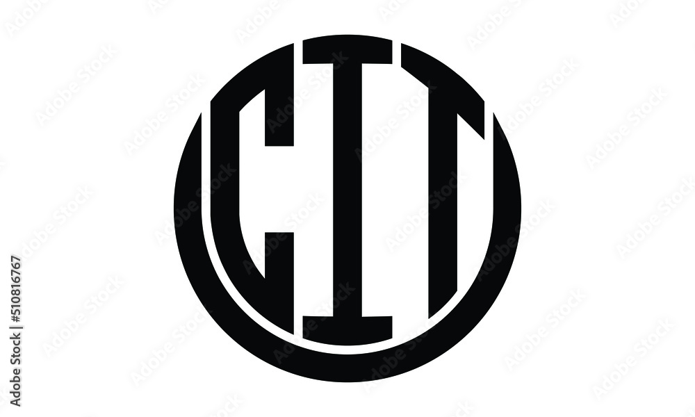 Vecteur Stock CIT three letter shield in circle logo design vector ...