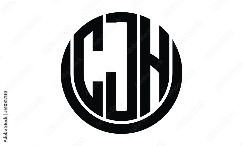 CJH three letter shield in circle logo design vector template. letter ...