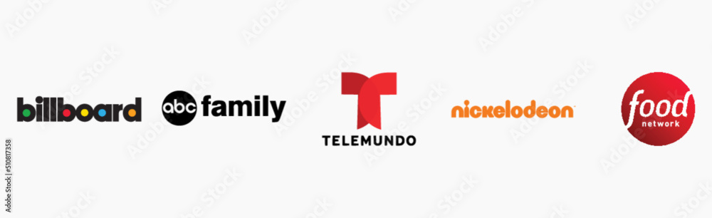 Telemundo logo, Billboard logo, Nickelodeon logo, Food Network logo ...