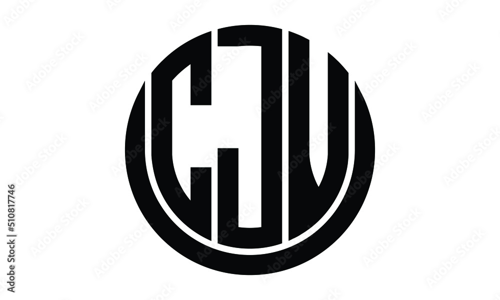 CJV three letter shield in circle logo design vector template. letter ...