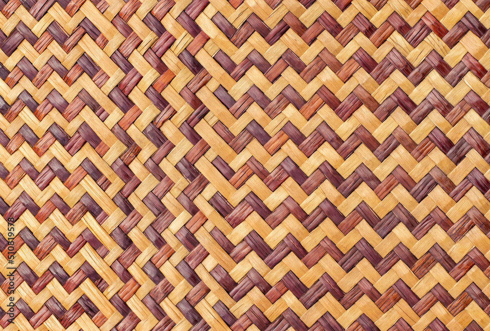 Old bamboo weaving pattern, woven rattan mat texture for background and ...
