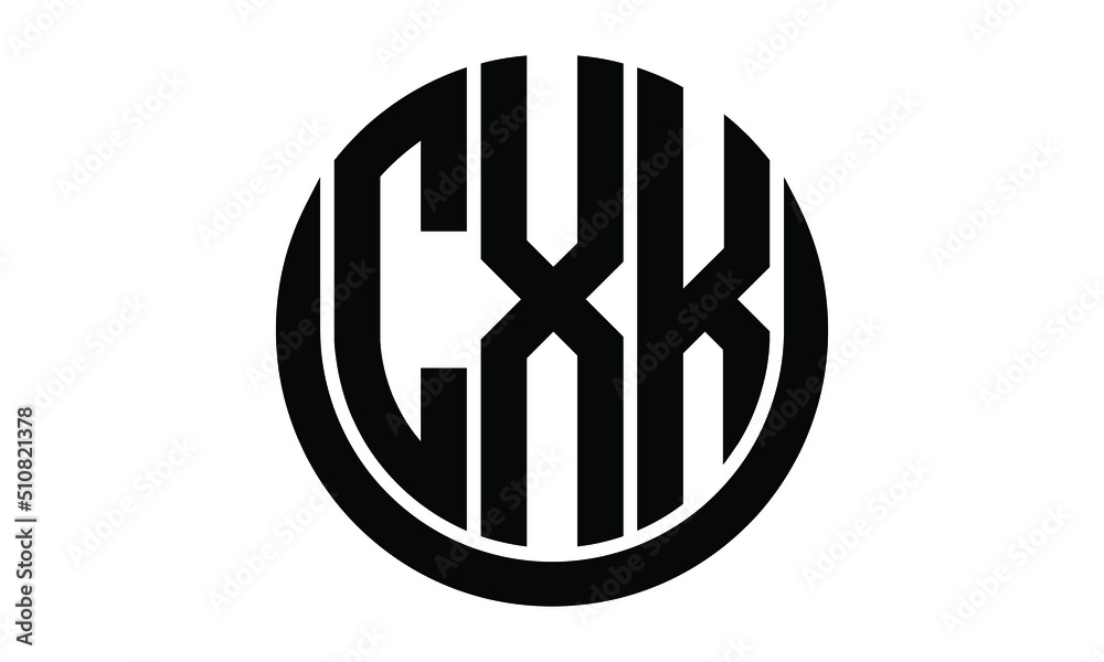CXK three letter shield in circle logo design vector template. letter ...