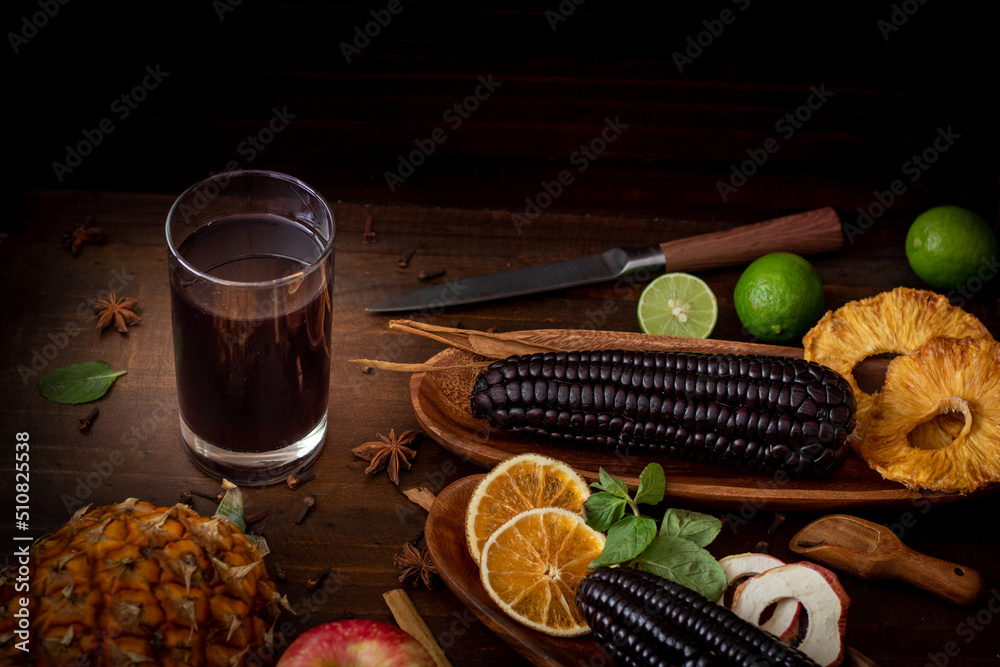 Chicha morada Peruvian traditional refreshing purple corn drink Stock ...
