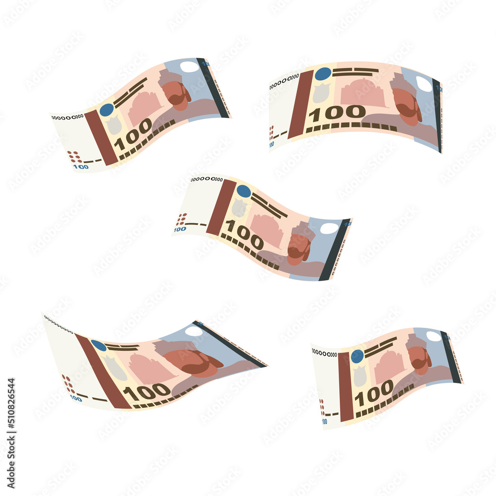 Tajik Somoni Vector Illustration. Huge packs of Tajikistan money set ...