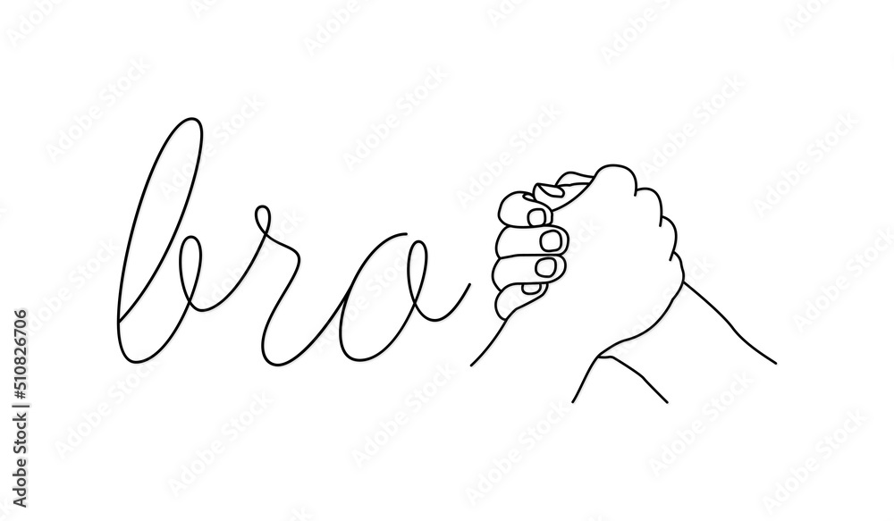 Bro Handshake Brothers Friendship Day Support Shaking Hands Line Art ...