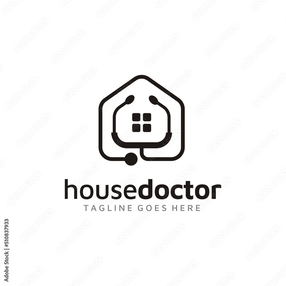 Window House with Doctor Stethoscope for Clinic Hospital Home Health ...