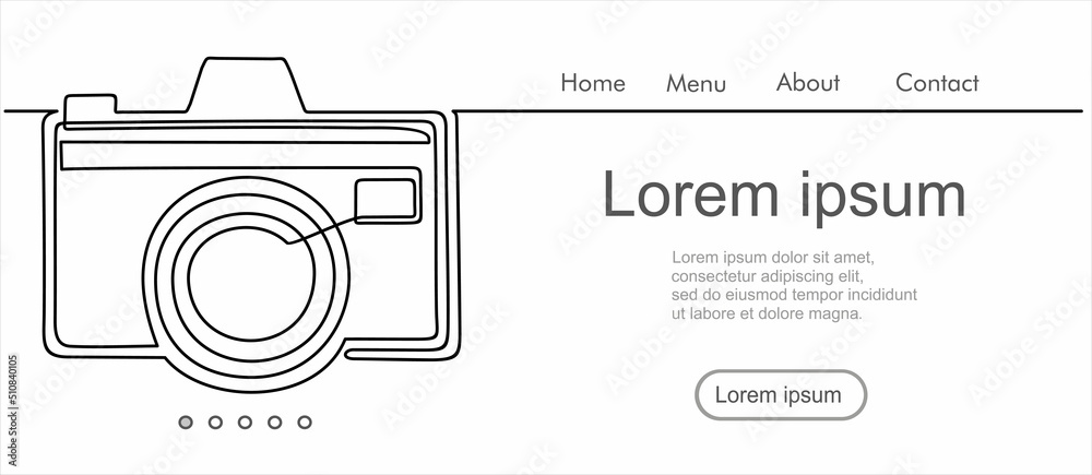 Vector Illustration Digital Camera- continuous line drawing with quote ...