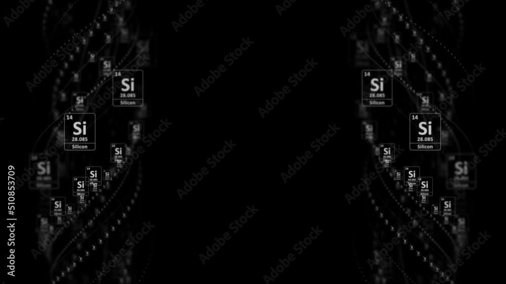 SILICON Molecule Symbol, Chemistry Periodic Table, Animation ...