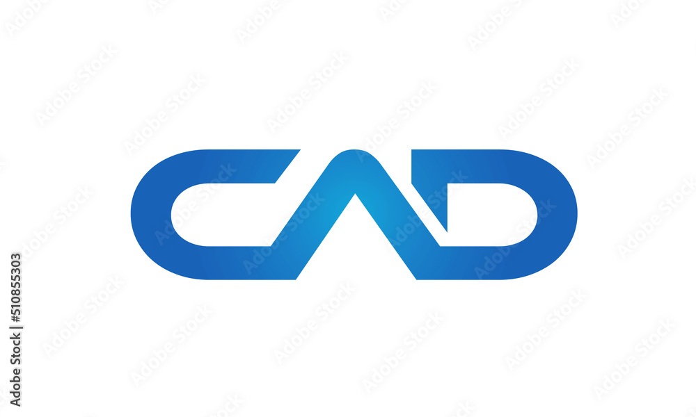 Connected CAD Letters logo Design Linked Chain logo Concept Stock ...