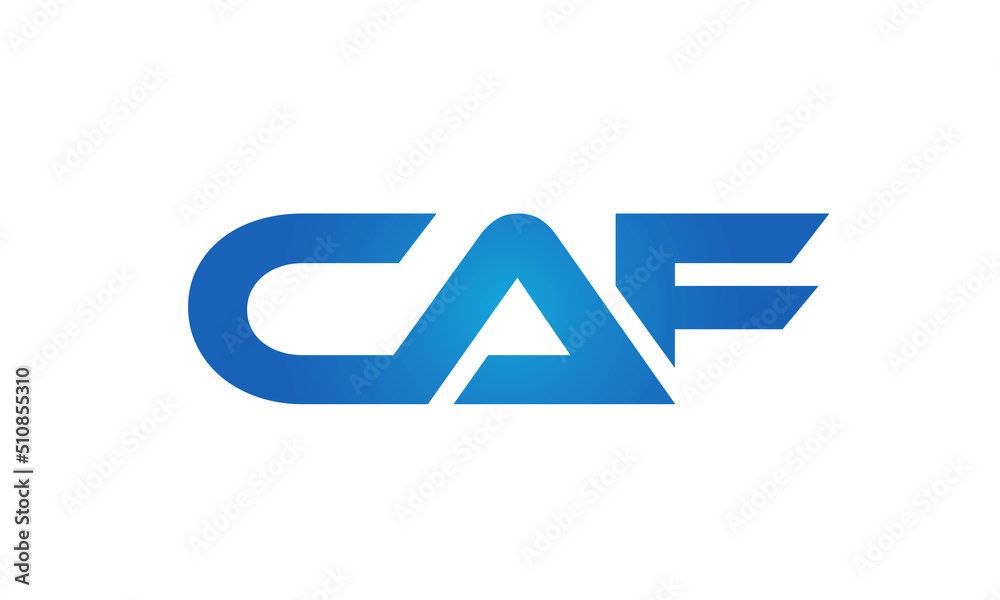 Connected CAF Letters logo Design Linked Chain logo Concept Stock ...