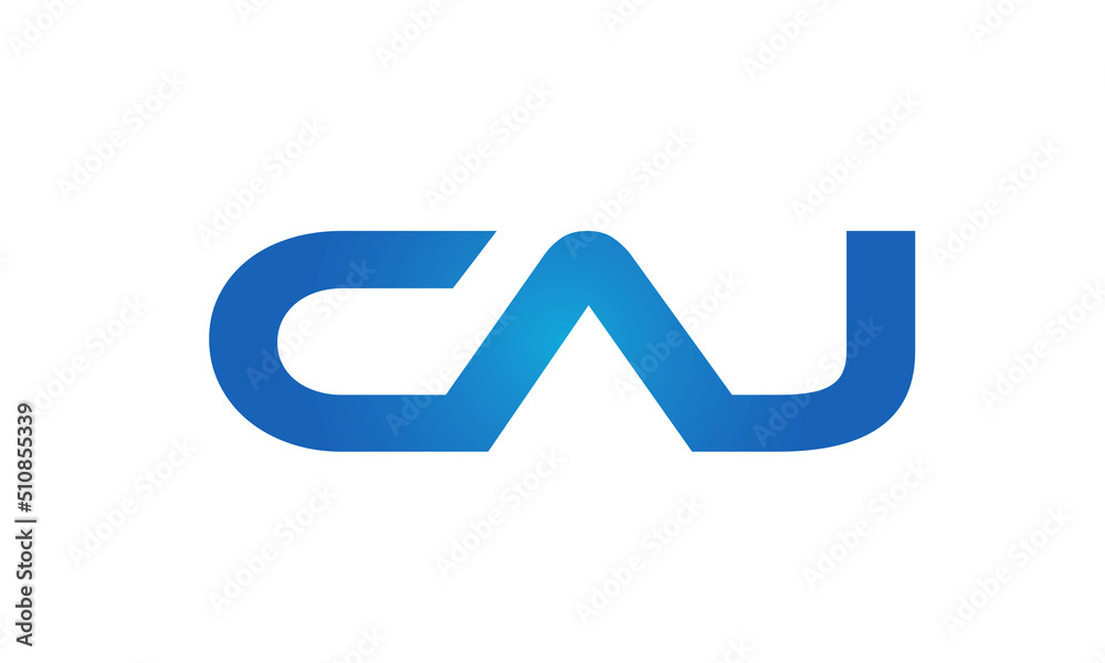 Connected CAJ Letters logo Design Linked Chain logo Concept Stock ...