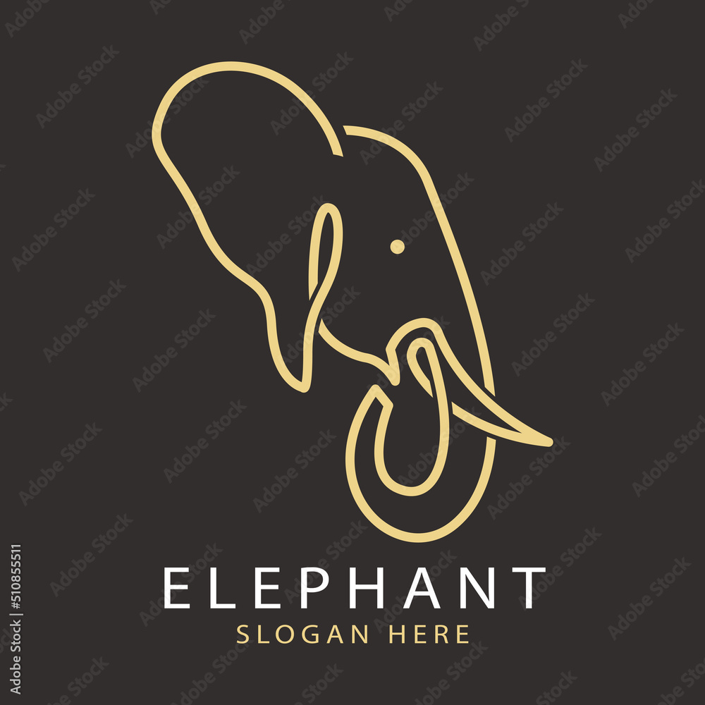 Elephant lineart logo design Stock Vector | Adobe Stock