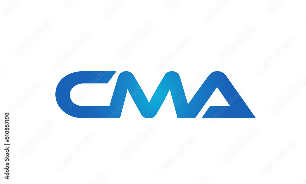 Connected CMA Letters logo Design Linked Chain logo Concept Stock ...