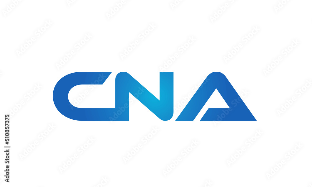Connected CNA Letters logo Design Linked Chain logo Concept Stock ...