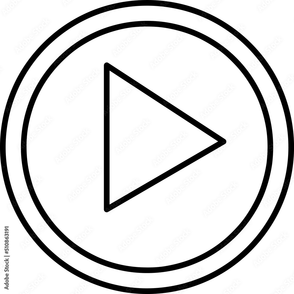 play button icon illustration line art on white background..eps Stock ...