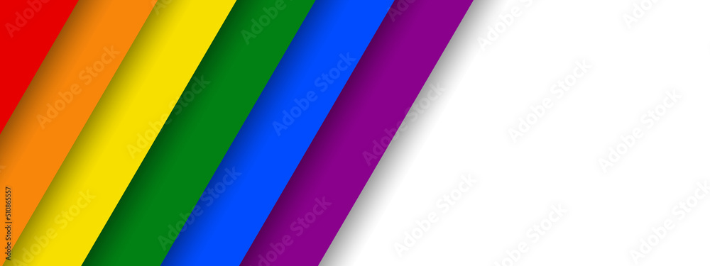 LGBTQ Pride Month. White paper text Pride label on blurred rainbow ...