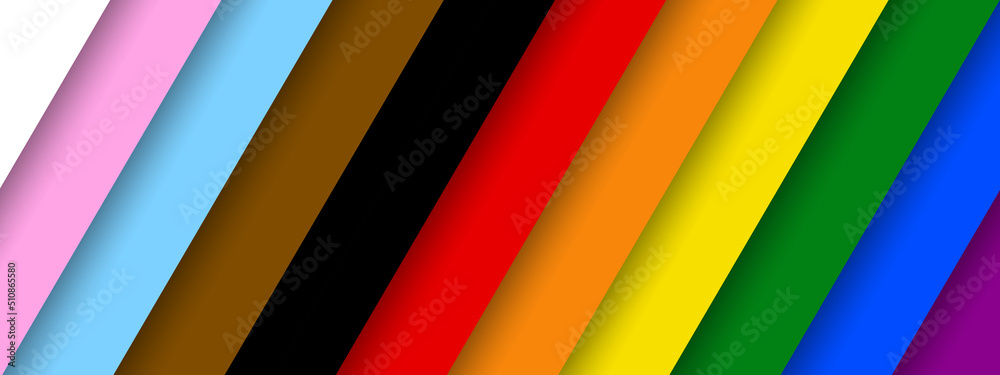 LGBTQ Pride Month. White paper text Pride label on blurred rainbow ...